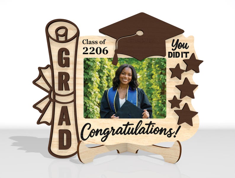 Graduation Photo Frame SVG Bundle, Class of 2026 Grad Sign Laser Cut ...