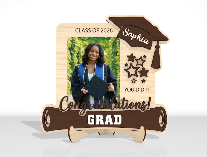 Graduation Photo Frame SVG Bundle, Class of 2026 Grad Sign Laser Cut ...