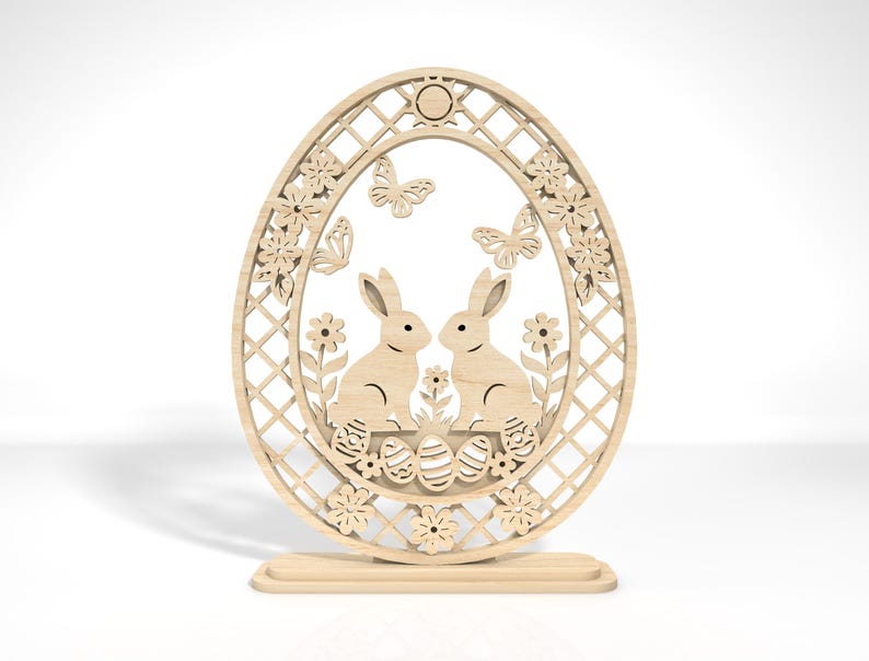 Easter Egg Tabletop SVG Bundle | Layered Bunny Spring Decor Laser Cut ...