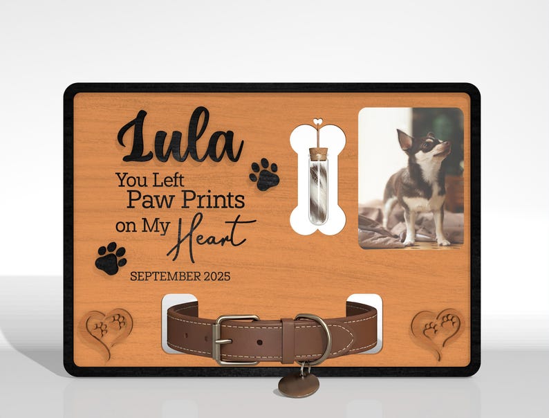 Personalized Dog Memorial Sign SVG, Wooden Pet Remembrance Plaque With ...