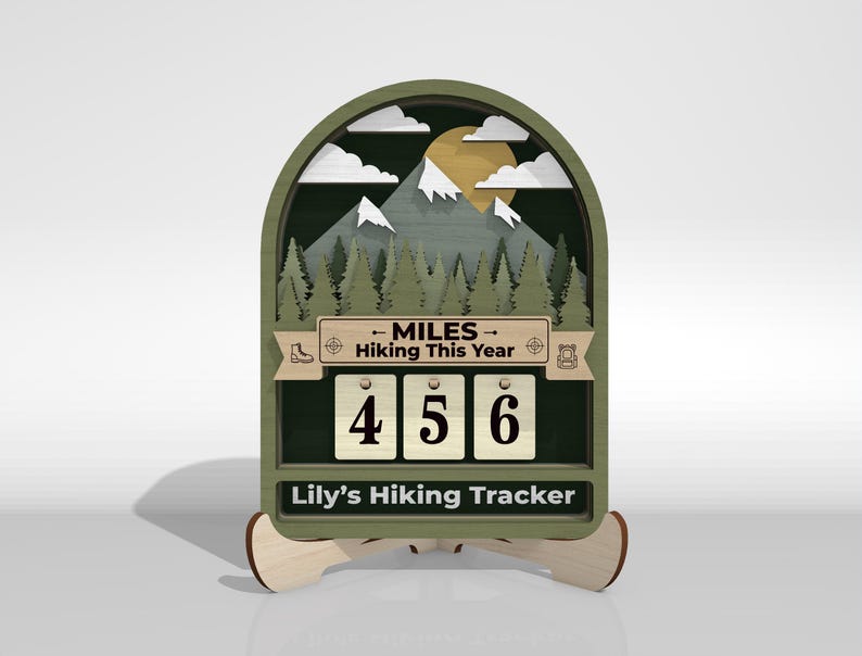 Miles Hiked This Year Tracker SVG, Hiking Miles Counter Sign ...