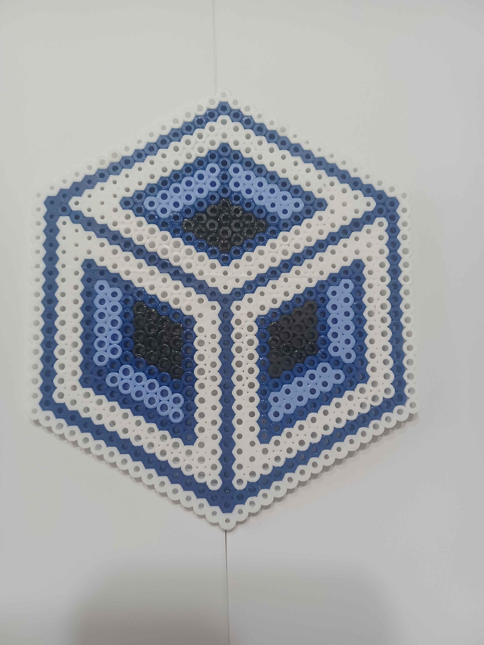 Perler Bead Flat Optical Illusion Cube - Etsy
