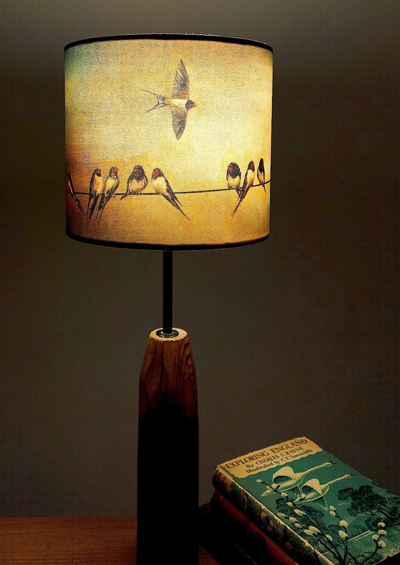 Swallows Drum Lampshade: Handmade Nature-inspired Bird Light Shade ...