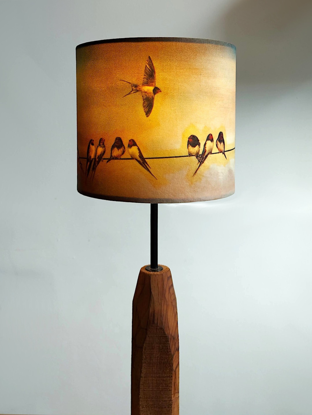 Swallows Drum Lampshade: Handmade Nature-inspired Bird Light Shade ...