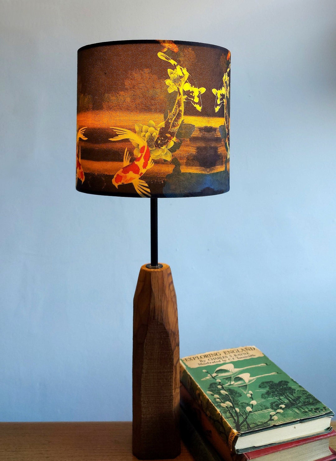 Koi Fish Drum Lampshade: Black and Gold - Small - Etsy