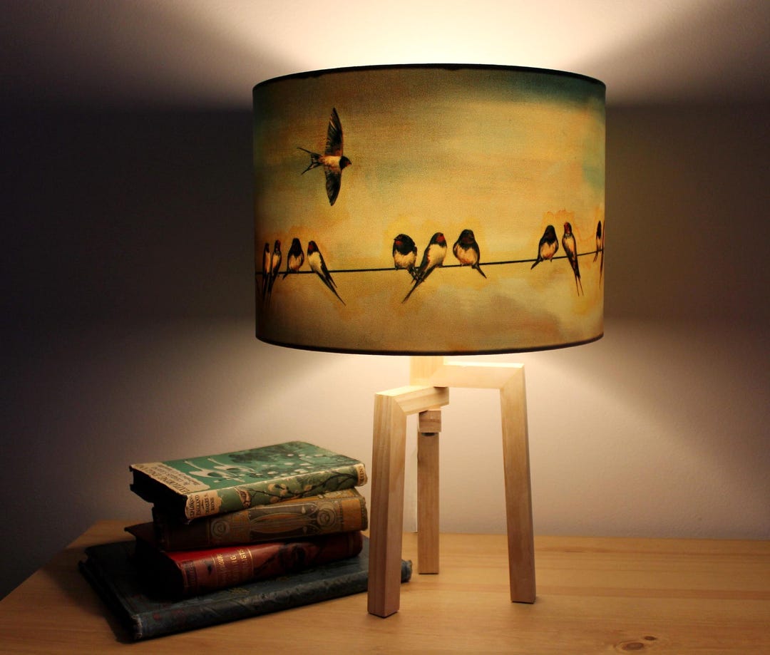 Swallows Drum Lampshade: Nature-inspired Bird Light Shade - Etsy