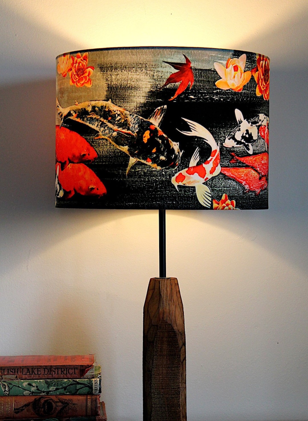 Koi Fish Drum Lampshade by Lily Greenwood - Medium - Etsy