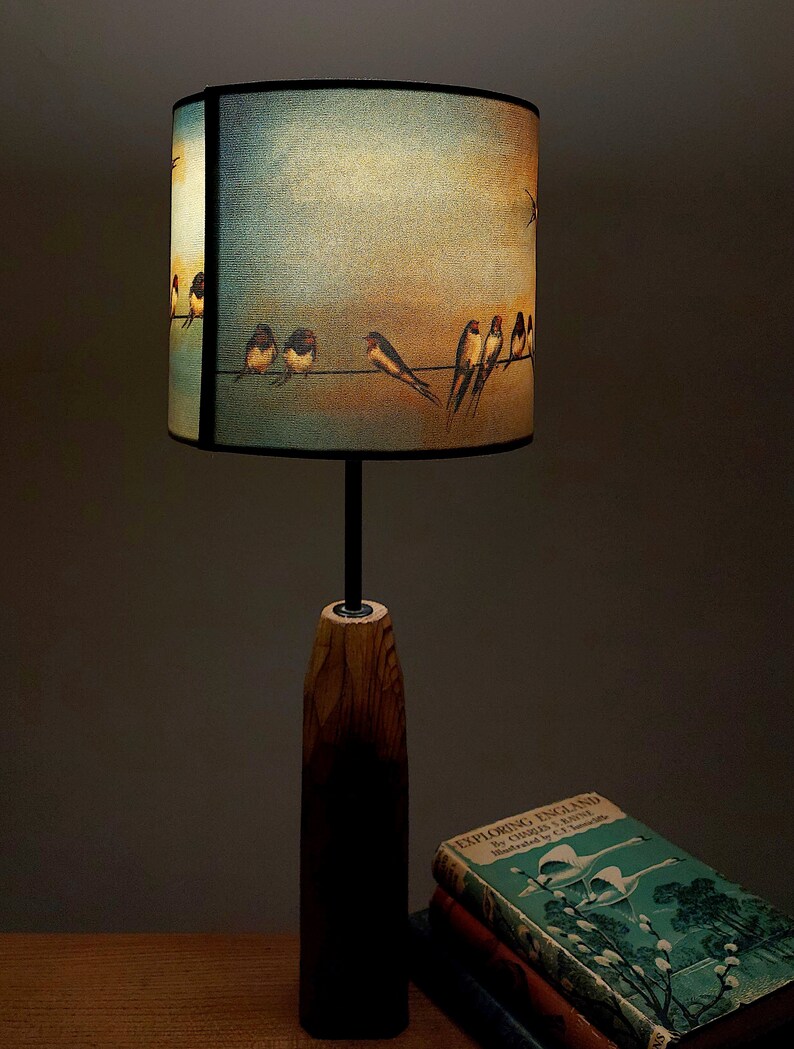 Swallows Drum Lampshade: Handmade Nature-inspired Bird Light Shade ...