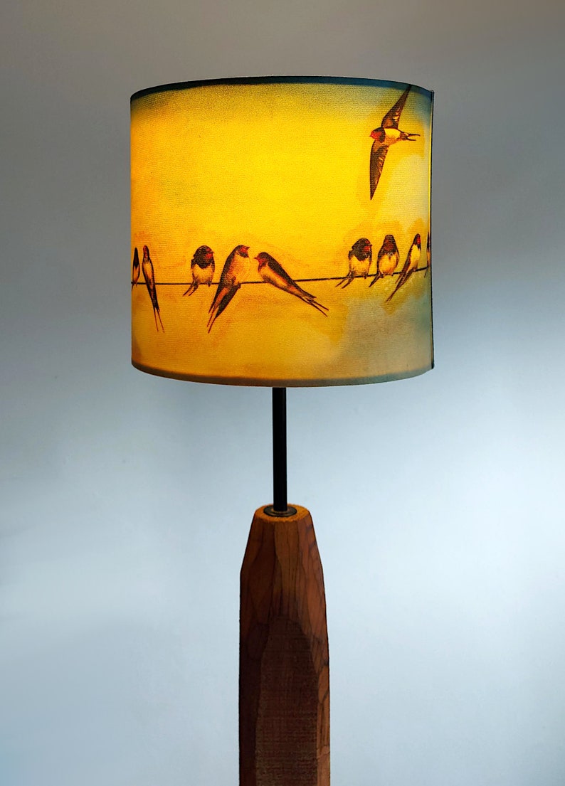 Swallows Drum Lampshade: Handmade Nature-inspired Bird Light Shade ...