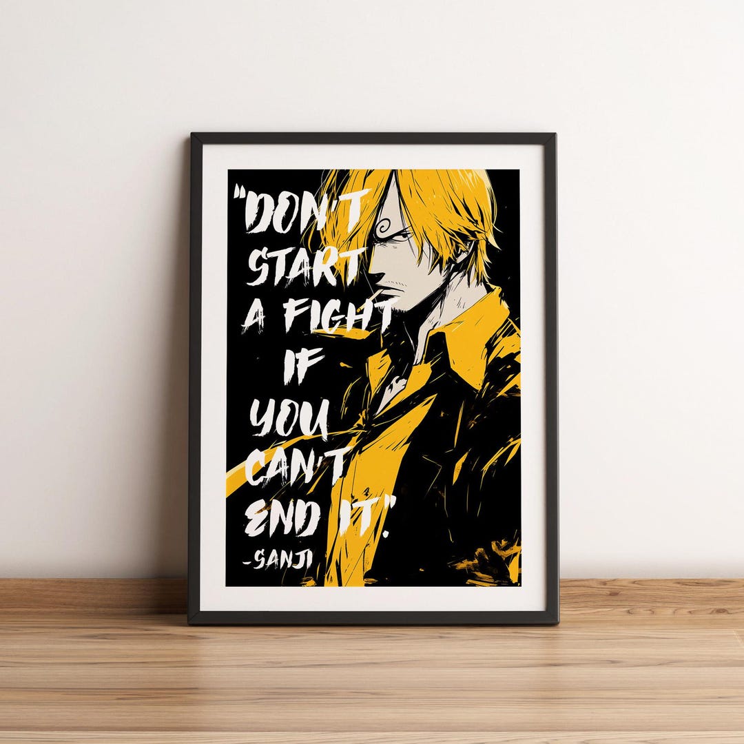 One Piece Poster, Sanji Print, Anime Art, Anime Poster, Anime Wall Art ...