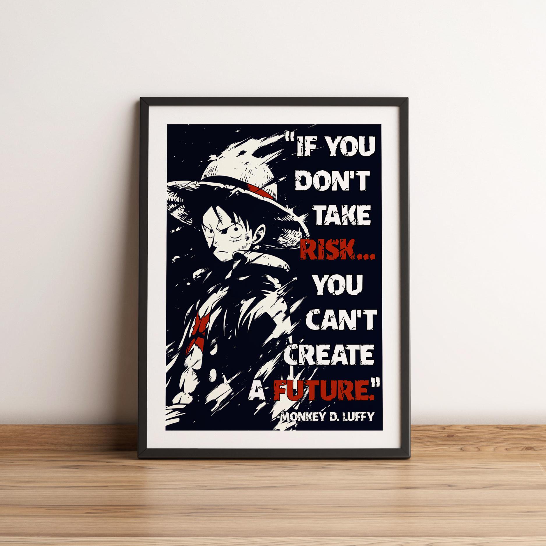 One Piece Poster, Luffy Print, Anime Art, Anime Poster, Anime Wall Art ...