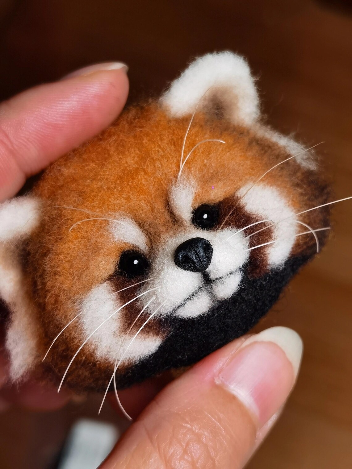 Needle Felted Red Panda Sculpture: Realistic Wool Ornament, Handcrafted ...