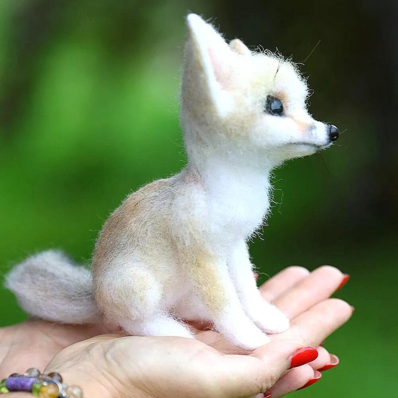 Handcrafted Needle Felted Fennec Fox Sculpture Needle Felted Fennec Fox ...