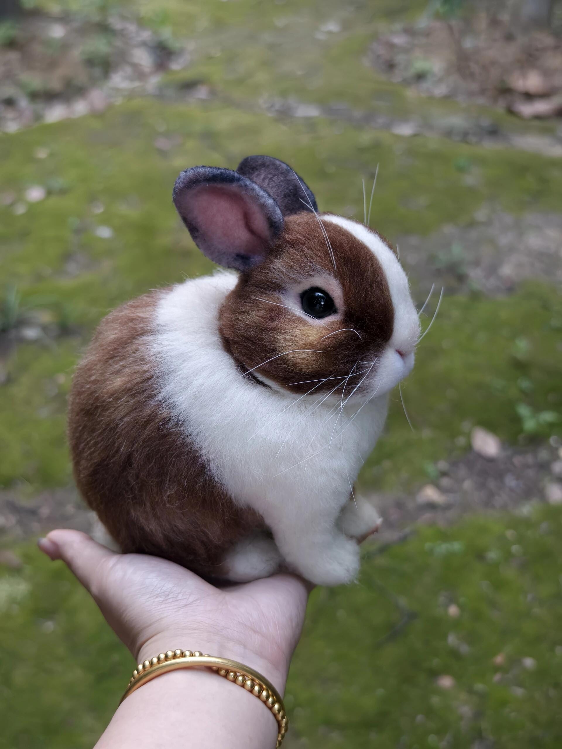 Handmade Custom Needle Felted Rabbit Sculpture: Realistic Wool Pet ...