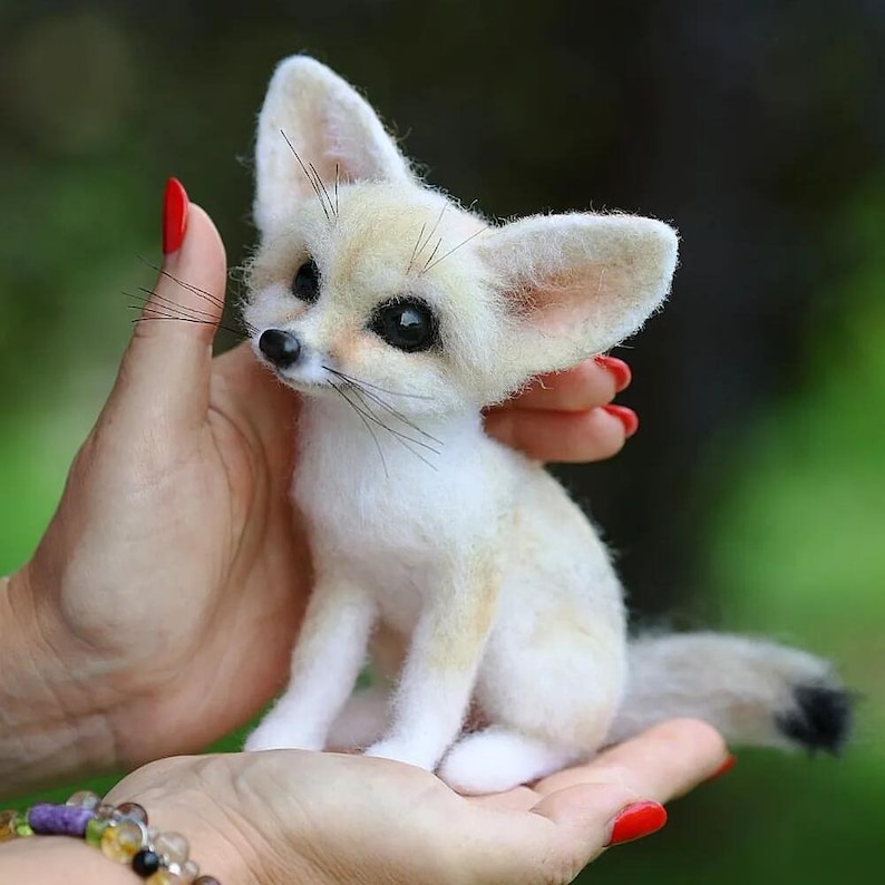 Handcrafted Needle Felted Fennec Fox Sculpture Needle Felted Fennec Fox ...