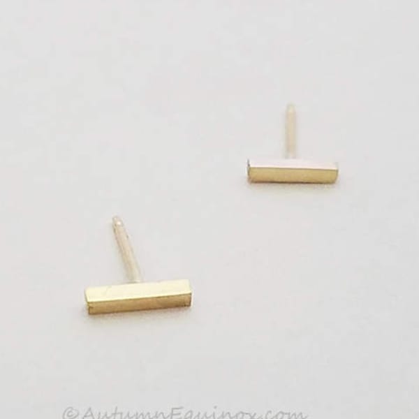 Gold Bar Earrings - Etsy