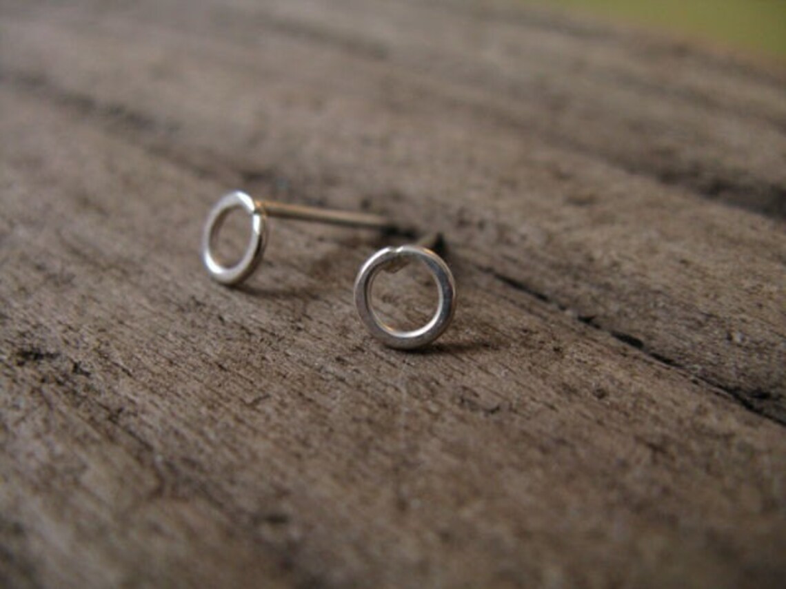 Tiny Hoop Stud Earrings - Etsy
