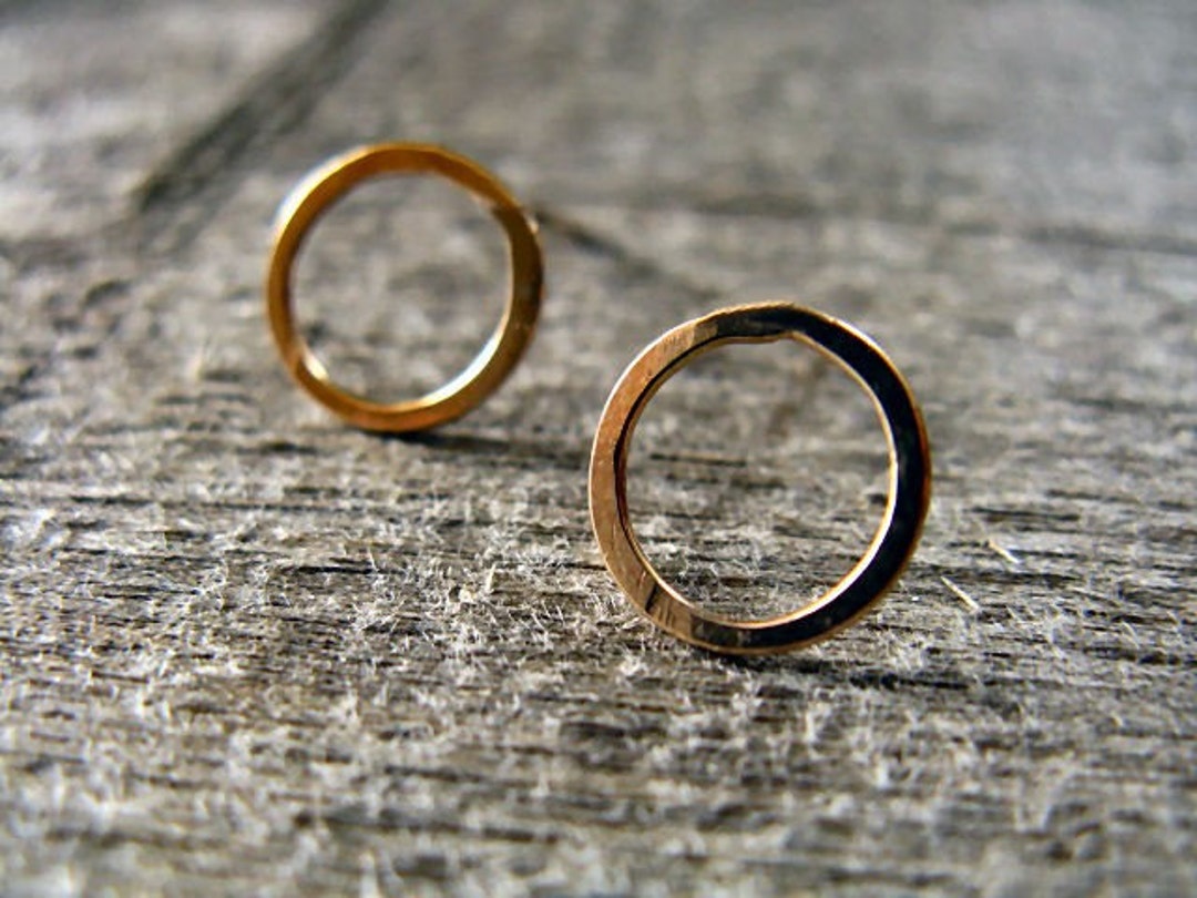 Small Hoop Stud Earrings in 14 Karat Gold Fill - Etsy