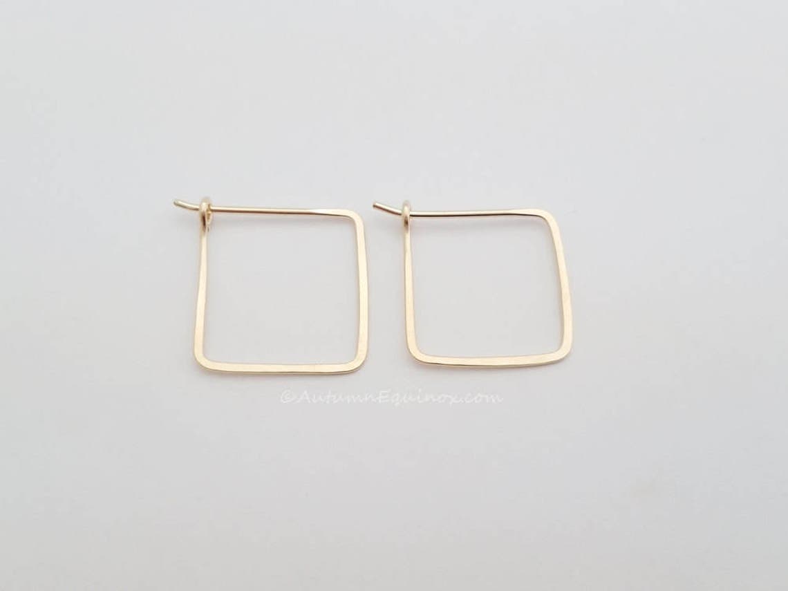 Square Hoop Earrings 14k Gold Filled - Etsy