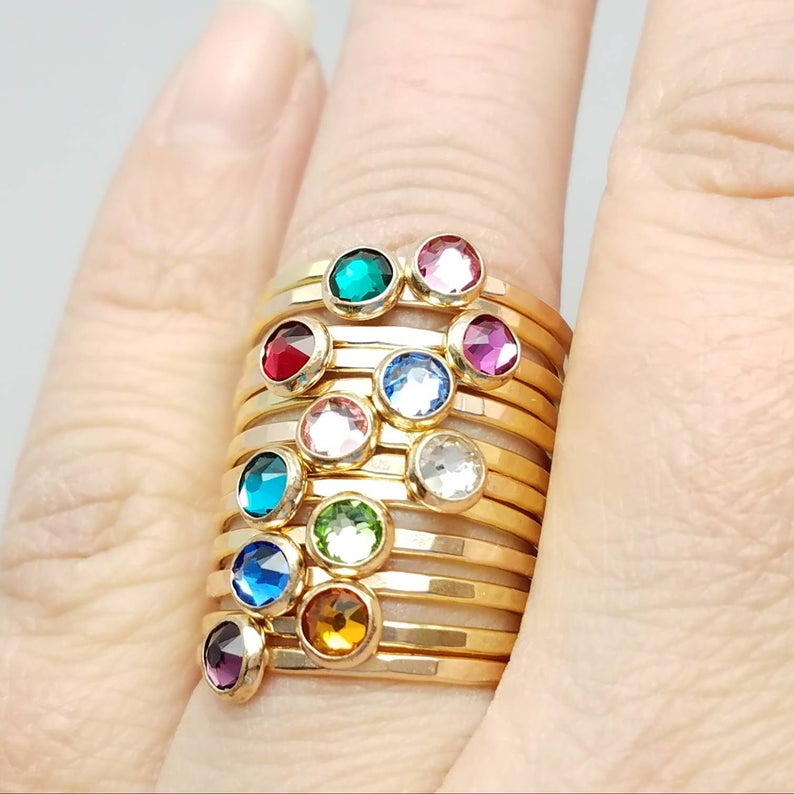 Birthstone Ring in 14k Gold Filled - Etsy