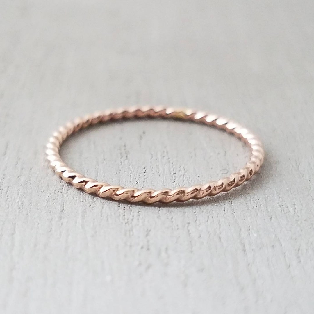 Rose Gold Twist Ring - Etsy