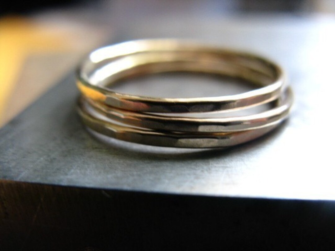 Three 14k Gold Fill Thinny Stacker Rings - Etsy