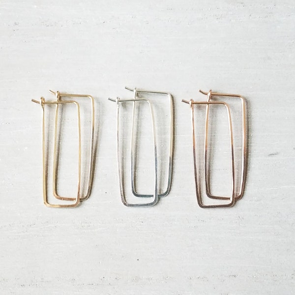 Rectangle Hoops - Etsy