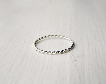 Elegant Silver Twist Ring, Rope Ring, Inexpensive Wedding Band, Fancy ...