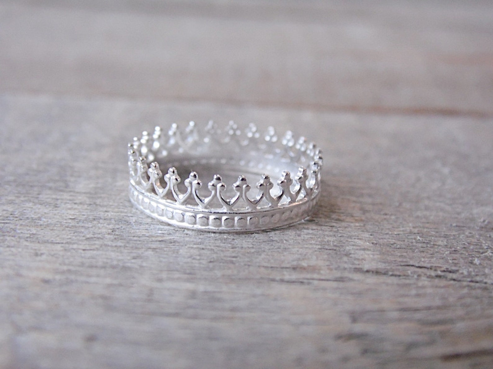 Crown Ring Sterling Silver Princess Ring - Etsy