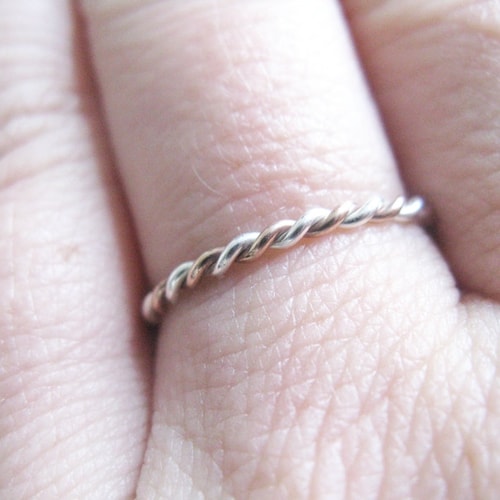 Sterling Silver Twist Ring - Etsy