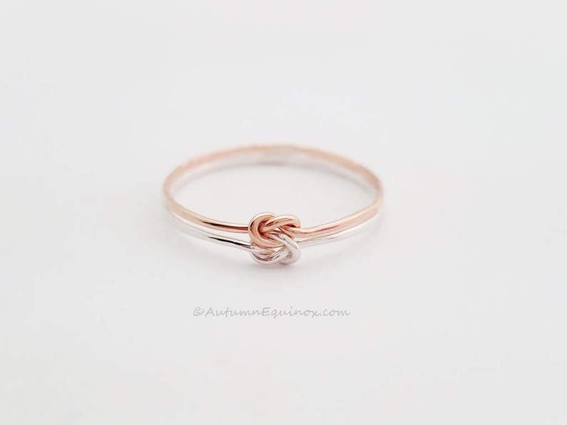 Double Love Knot Ring Sterling Silver Rose Gold Filled - Etsy