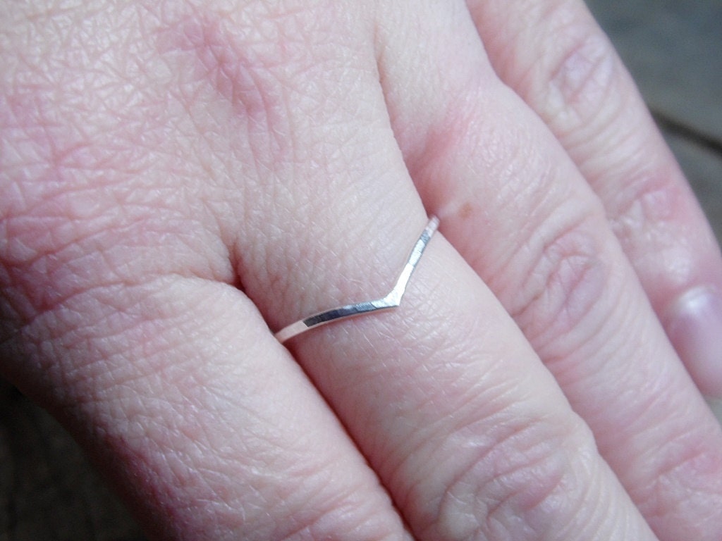 Chevron Ring Sterling Silver | Etsy