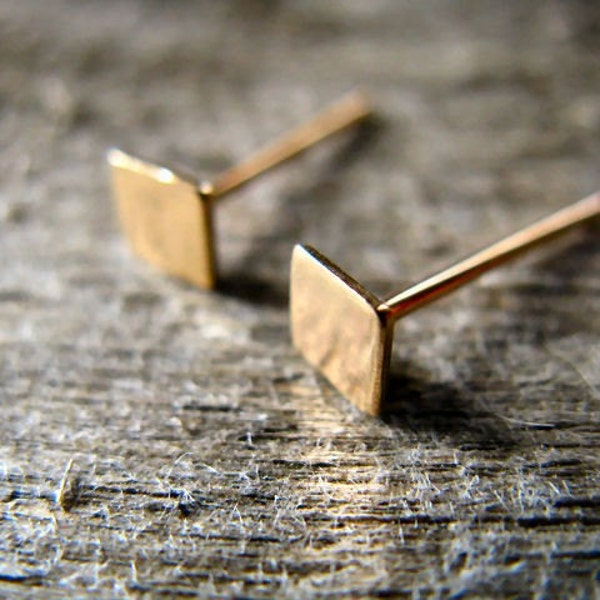 Square Gold Earrings - Etsy