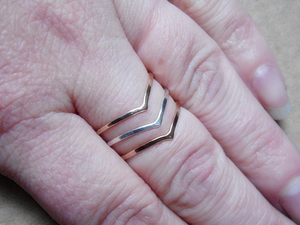 Chevron Ring Sterling Silver | Etsy