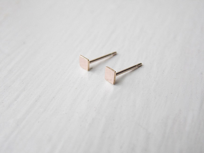 Square Stud Earrings 14k Rose Gold Fill - Etsy