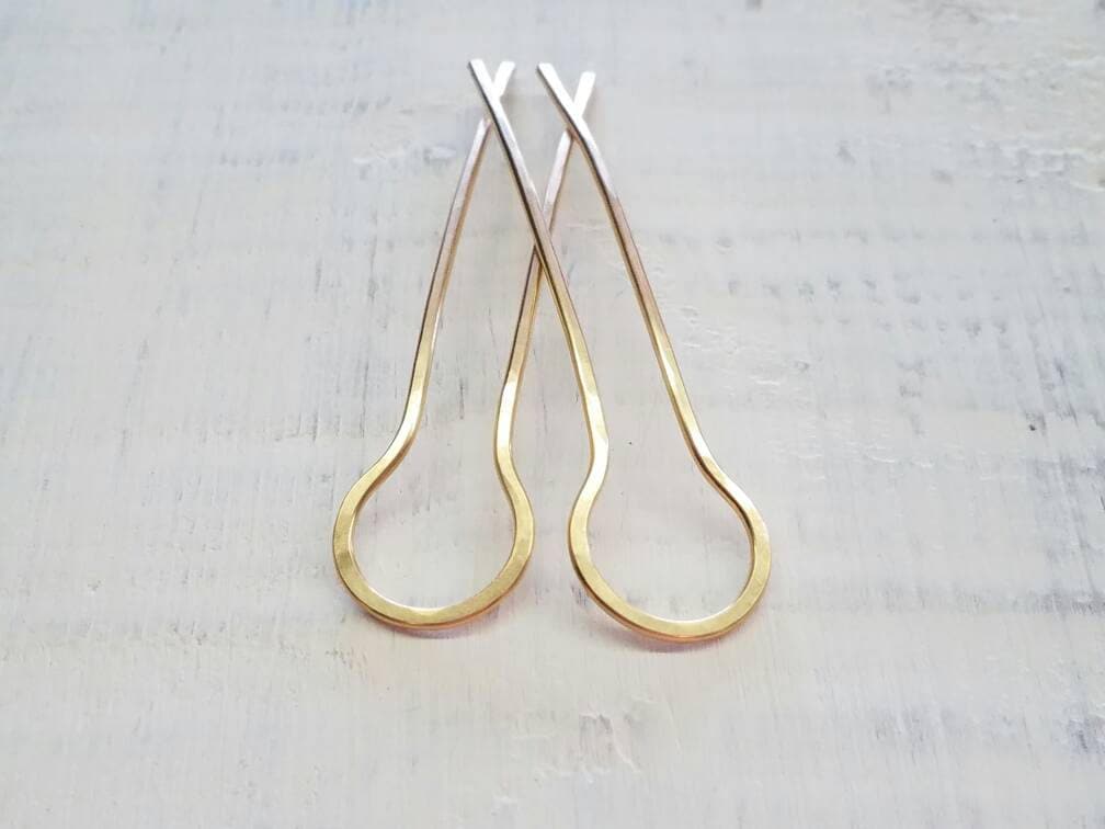 Small Gold Hair Pins, Set of Hair Pins, Hair Forks, Gold Hair Pins ...
