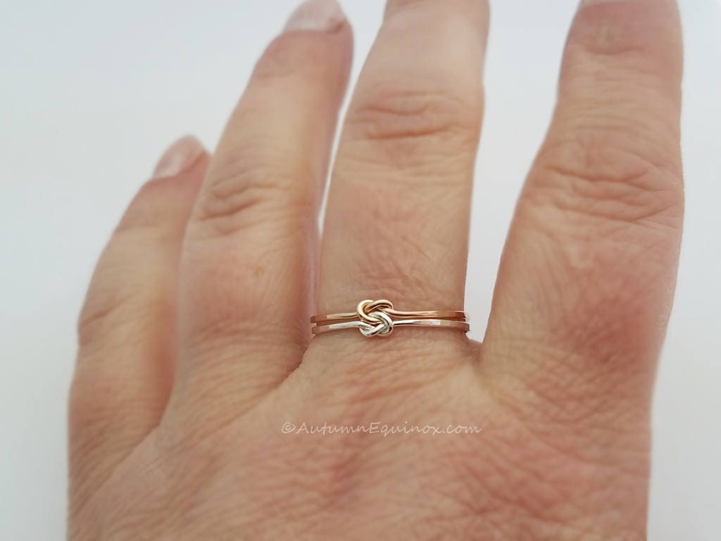 Double Love Knot Ring Sterling Silver Rose Gold Filled - Etsy