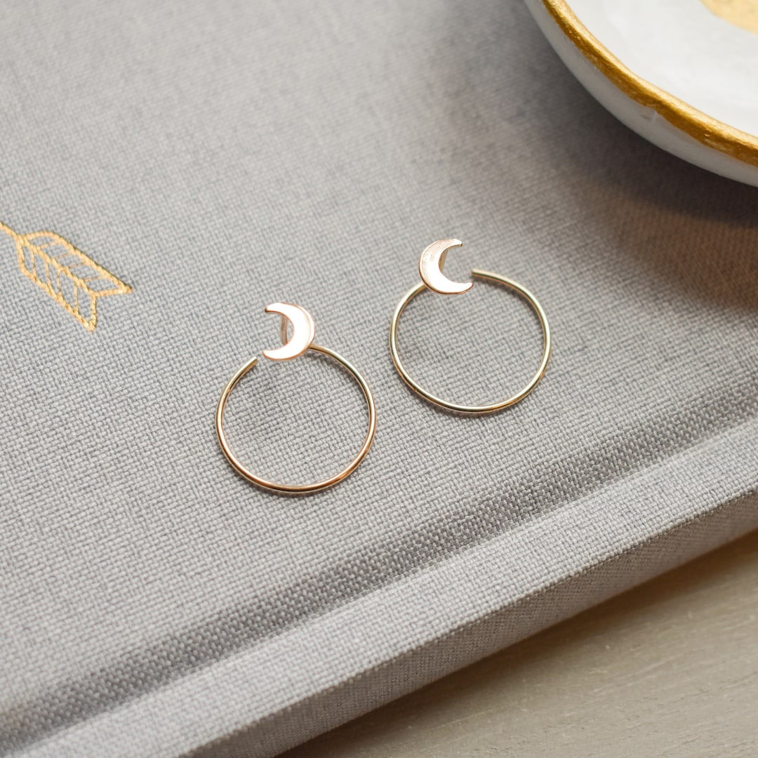 Crescent Moon Ear Jacket Earrings - Etsy