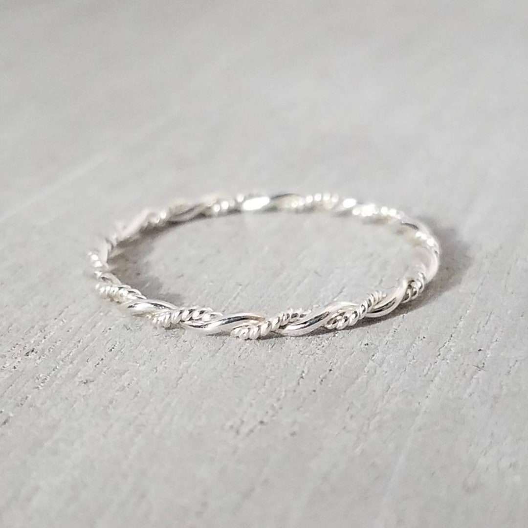 Silver Double Twist Ring - Etsy