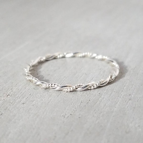 Silver Twisted Ring - Etsy
