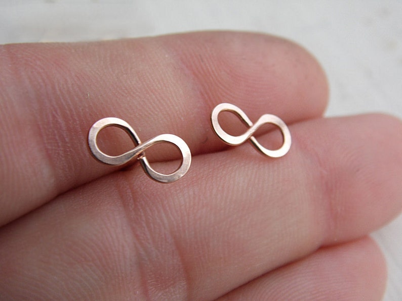 Infinity Studs 14k Rose Gold Fill Post Earrings - Etsy