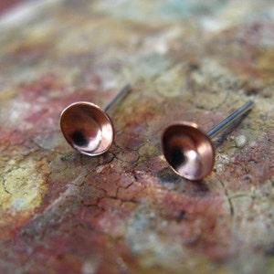 Copper Cup Earrings Copper Dome Earrings - Etsy