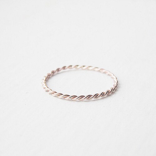 Thin Stacking Ring Rose Gold Fill Twist | Etsy