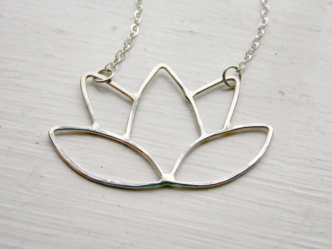 Lotus Flower Necklace in Sterling Silver - Etsy