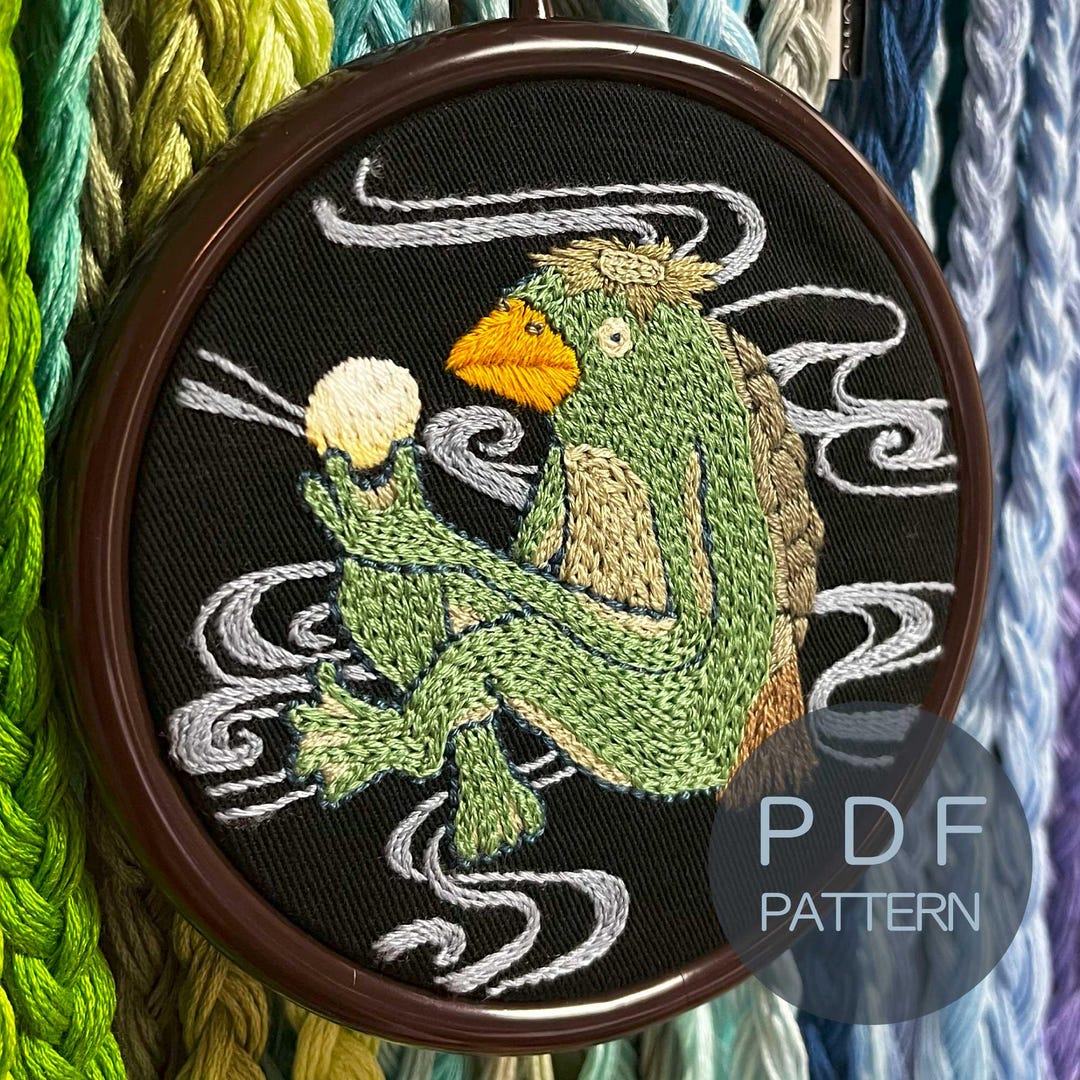 Yokai kappa Hand Embroidery Pattern digital PDF Pattern - Etsy
