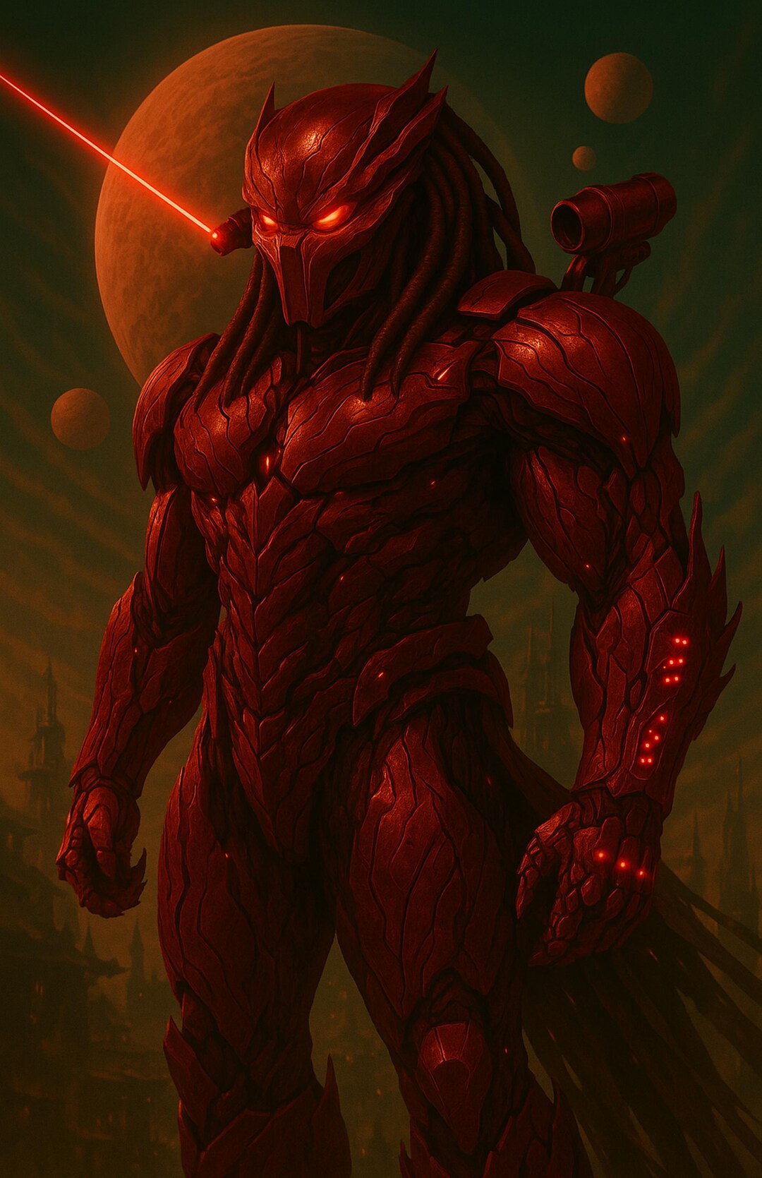 Red Predator Inspired Artwork. Poster Size 11in X 17in. Digital File ...