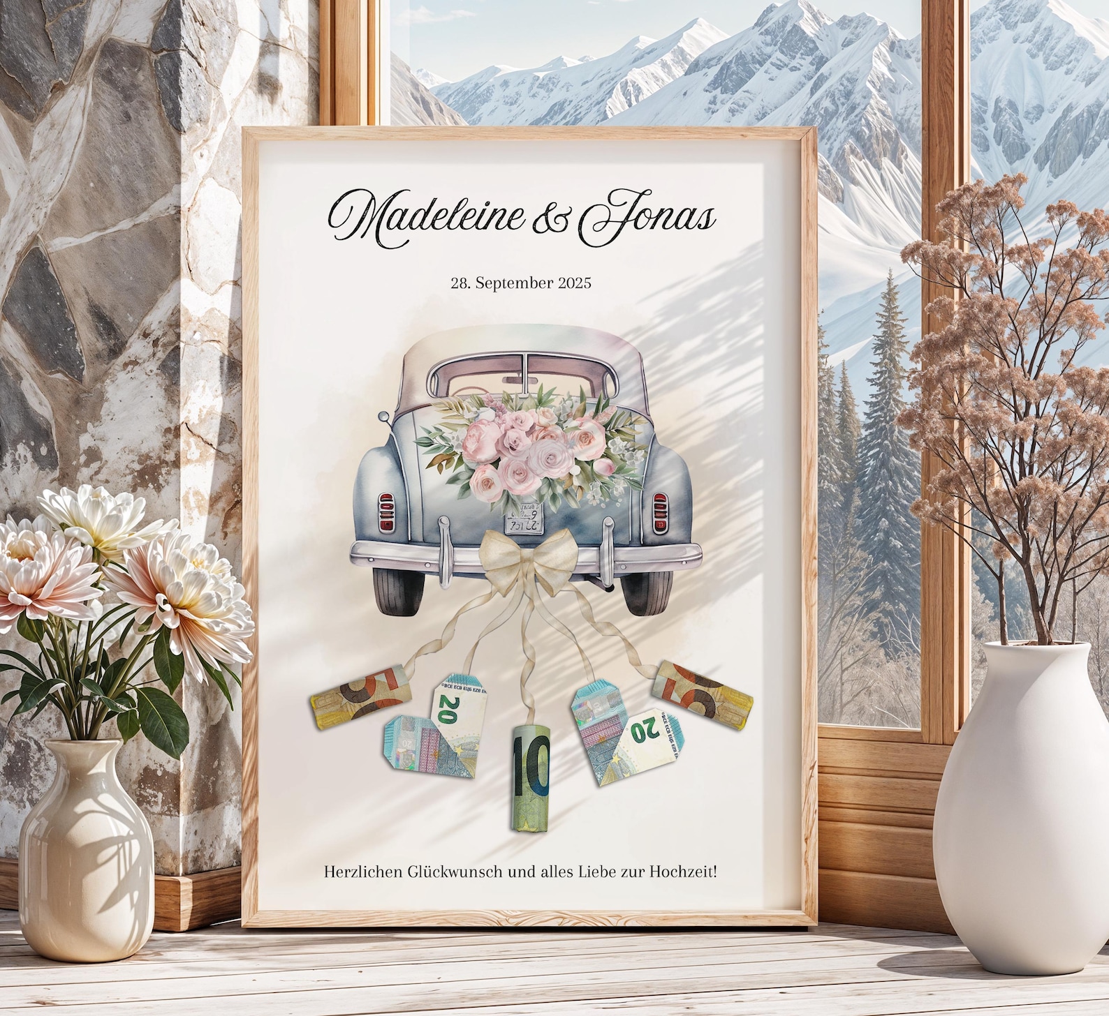 Editable Wedding Money Gift Printable | Custom Wedding Gift With Car ...