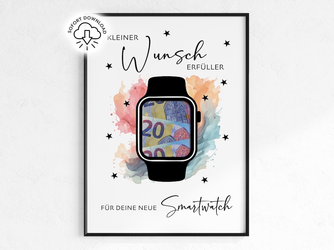 Smartwatch Cash Gift | Printable Voucher | Wish-granter Printable Gift ...