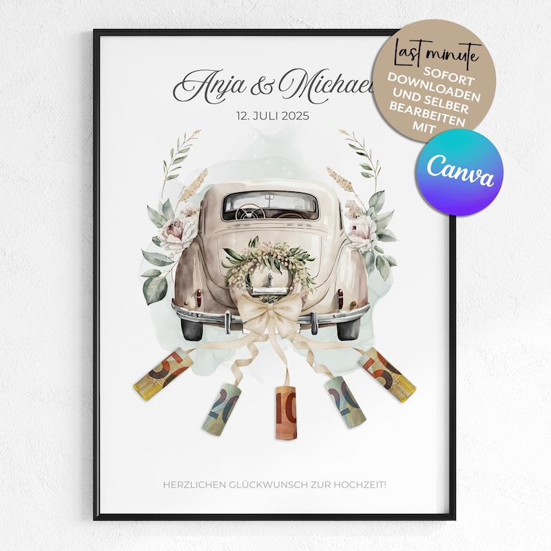 Last minute hochzeitsgeschenk geldgeschenk - Etsy.de