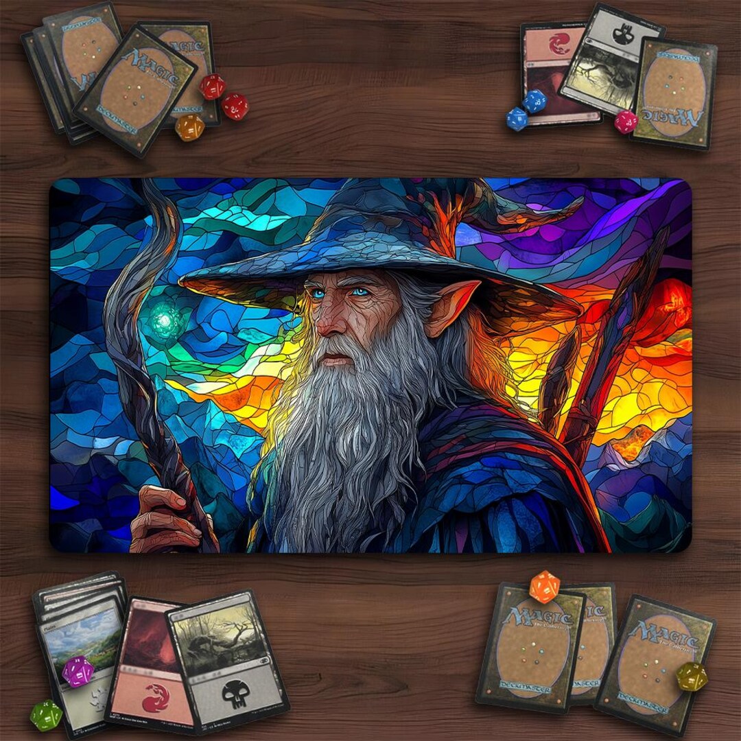 MTG Card Game Play Mat TCG Playmat Mouse Pad Stained Glass Desk Mat - Etsy